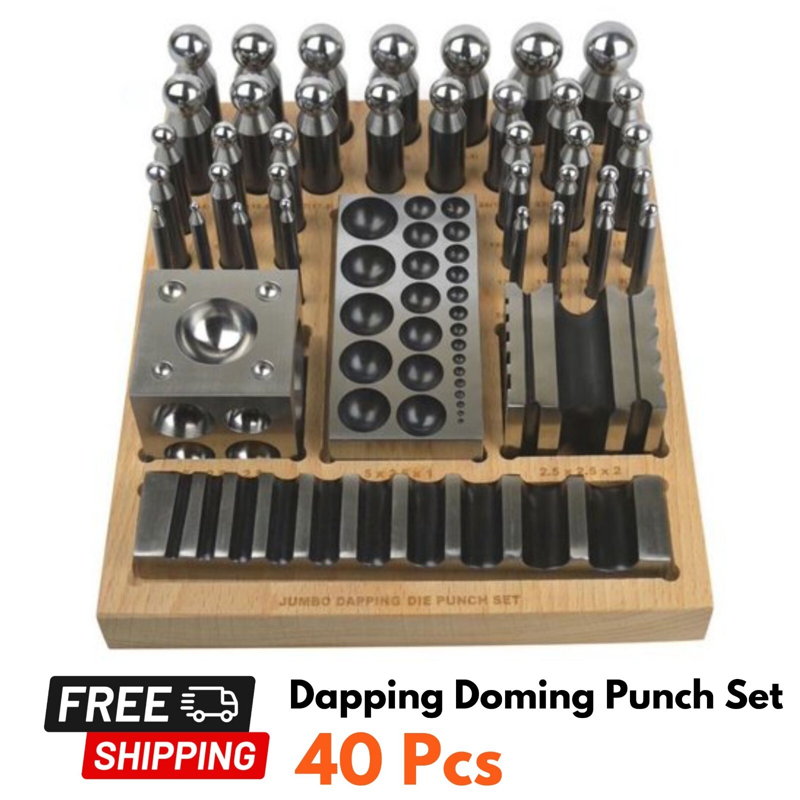 40pcs Cue Dapping Die Doming Punch Set Metal Forming Block for Jewelry ...