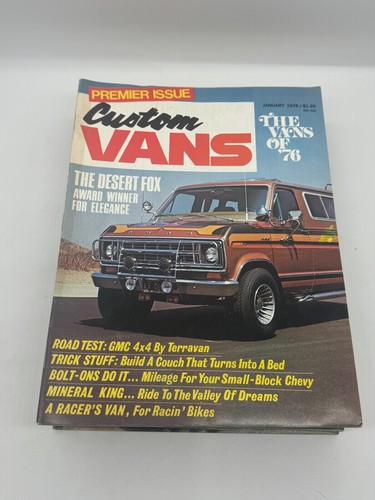 VINTAGE CUSTOM VANS MAGAZINE FIRST ISSUE - JAN 1976 - GMC 4X4 BOLTONS ...