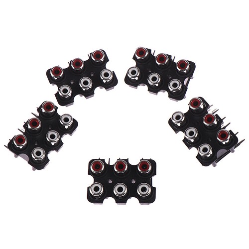 5Pcs 6 holes RCA Female Stereo audio Jack AV Audio input socket ...