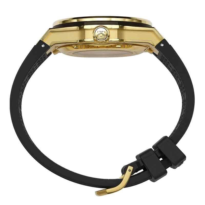 EMBOSS Icon Skeleton Full Gold Men's Automatic Watch 45mm Rubber Strap ...