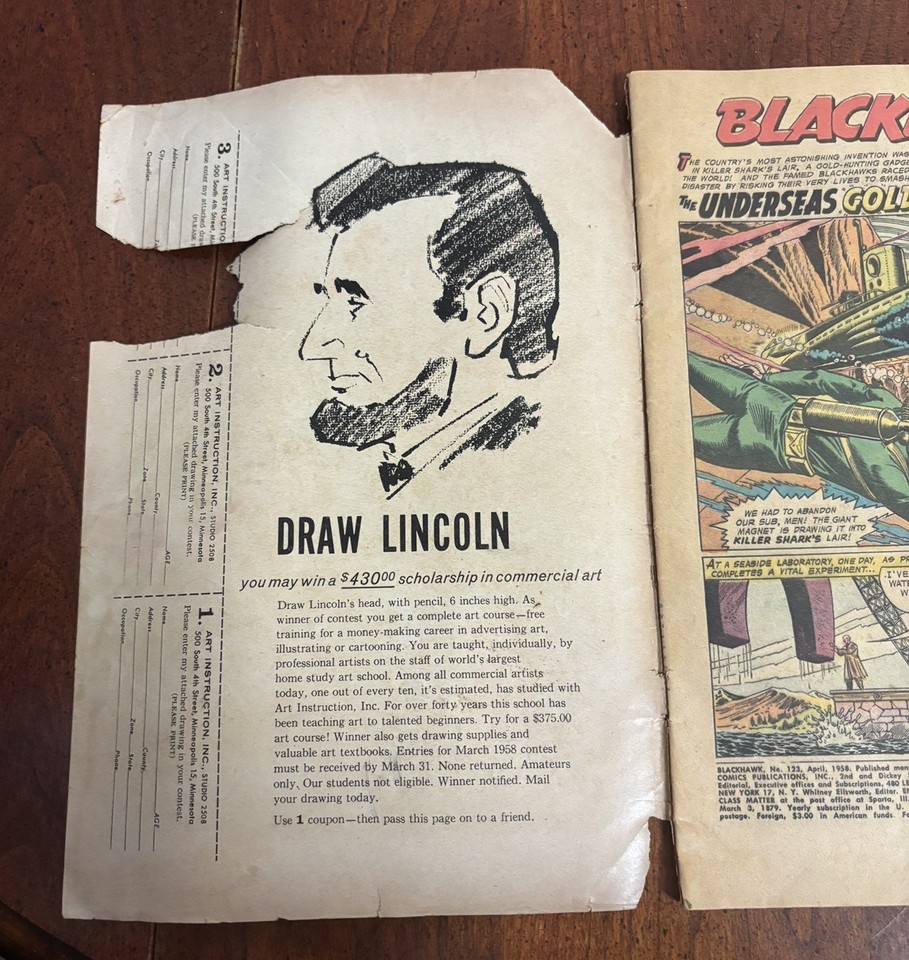 Blackhawk #123, DC Comics April 1958 Comic Book Vtg Vintage Mid-century ...