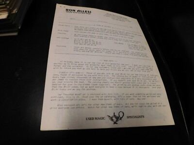 Ron Allesi Used & Rare Magic Catalog Magazine Newsletter Dunkirk, NY ...