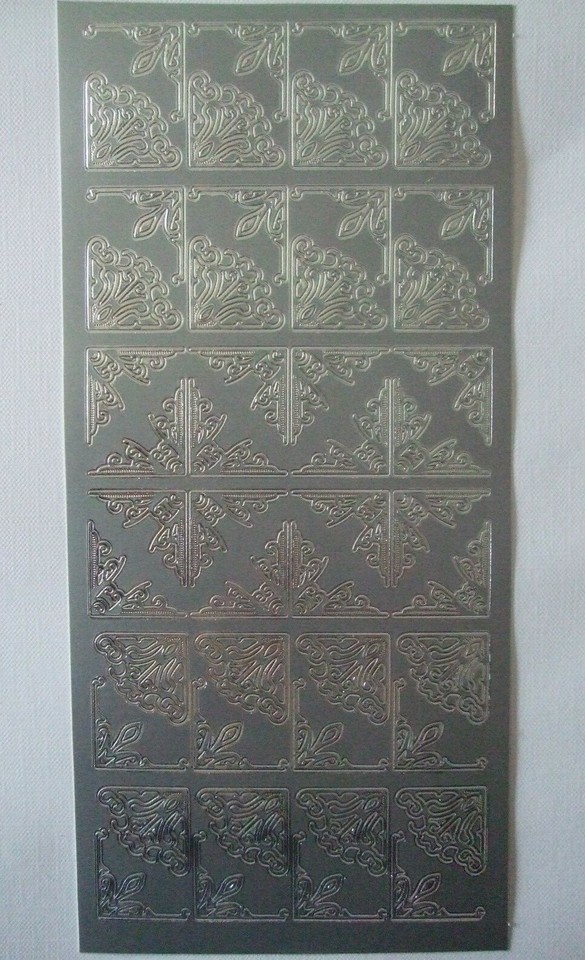 2 sheets small fancy corner Peel-offs Gold + Silver 96 total | eBay UK
