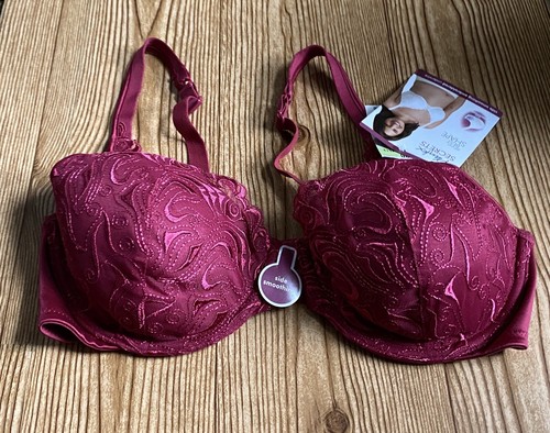 Playtex 4513 Secrets Side Smoothing Embroidered Underwire Bra Maroon ...