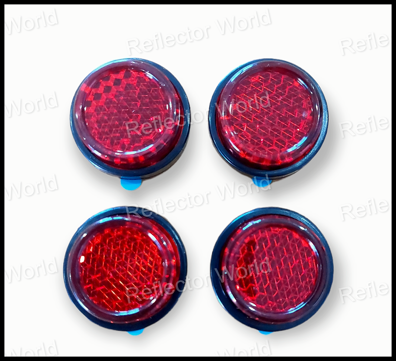 4 x 20mm Red Number Plate Reflectors Self Adhesive Stick On Motorcycle ...