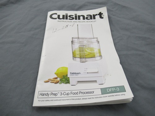 Cuisinart DFP-3 Handy Prep Food Processor Instruction Manual & Recipe ...