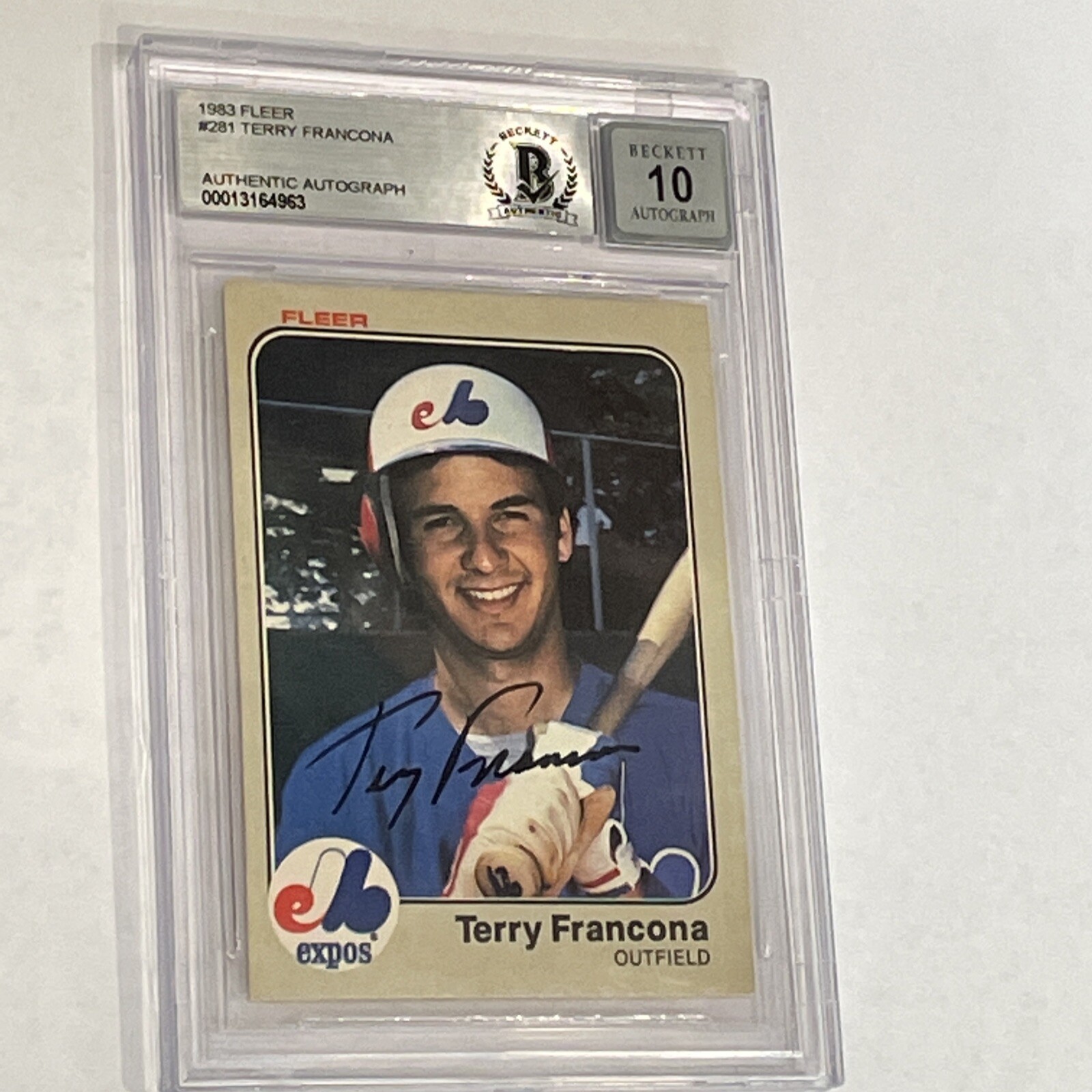 1983 Fleer Terry Francona Signed autograph Card BAS BECKETT Graded 10 ...