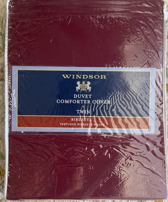 WINDSOR DUVET COMFORTER COVER TWIN BIRDSEYE WEAVE BURGUNDY | eBay