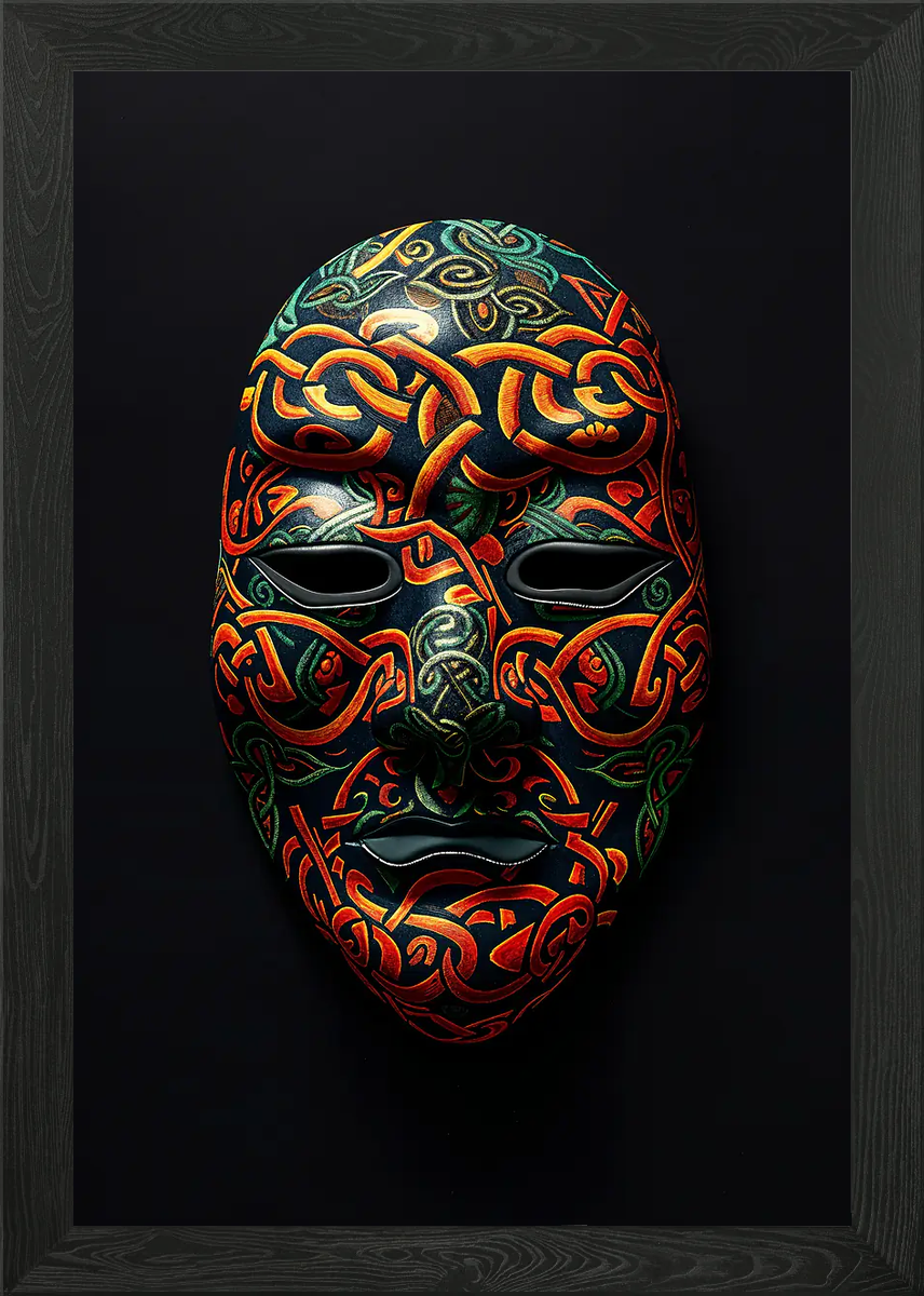 Celtic Knotwork Mask Framed Wall Art Poster Canvas Print Picture | eBay UK