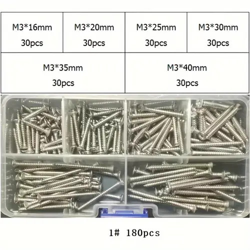180pcs M3 Series Combination Screws, M3*16mm M3*20mm M3*25mm M3*30mm M3*35mm M3* | eBay