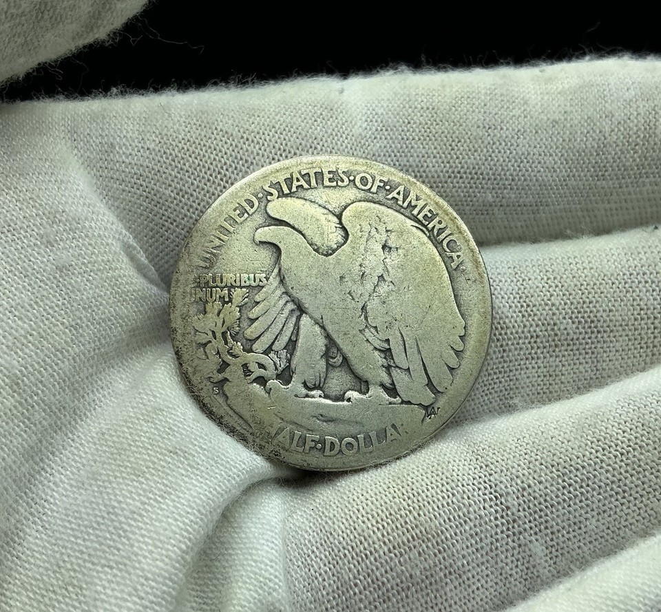 1921-S 50C Walking Liberty Half Silver Dollar San Francisco Mint Walker ...