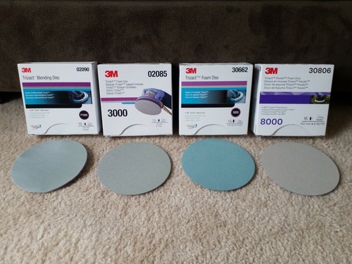 3M Trizact 1000•3000•5000 8000, 6" Foam Discs (4 DISC KIT) SAME DAY ...