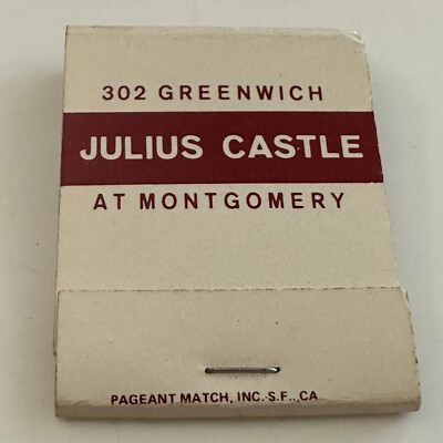 Vintage Full Matchbook - Julius Castle - San Francisco, California | eBay