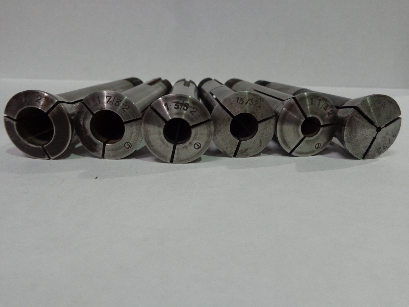 Used U2 Cutter Grinder Collets 6 pieces 3/32, 11/32, 13/32, 15/32, 17/ ...