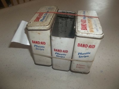 Used vintage Band Aid metal containers, one is missing the lid | eBay