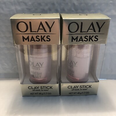 Olay Fresh Reset Pink Mineral Complex Clay Face Mask Stick, 1.7oz Each ...