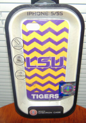 LSU TIGERS Purple Yellow CHEVRON Football PHONE CASE FOR iPHONE 5 5S ...