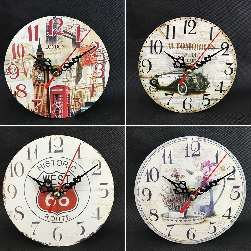 12cm Home Antique Rustic Chic Kitchen Vintage Office Timer Wooden Wall ...