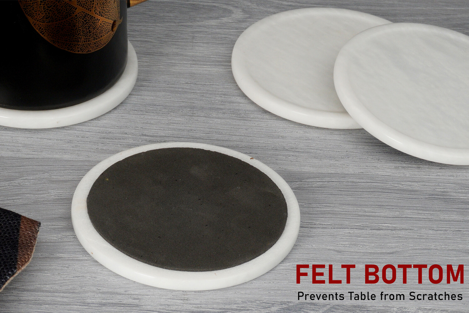 Coaster Set Round Cup Pad 3.5 Inches Handmade Marble Set for Mug Glass ...