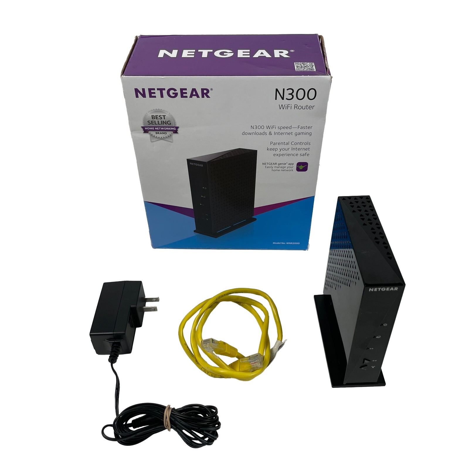 Netgear WNR2000v5 N300 Compact 300Mbps Wi-Fi Router w/ Adapter ...