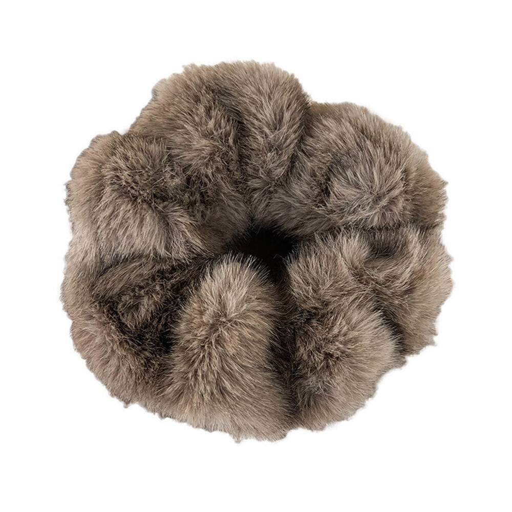 Soft Faux Mink Hair Ring Faux Fur Soft Elastics Hair Band Ponytail ...