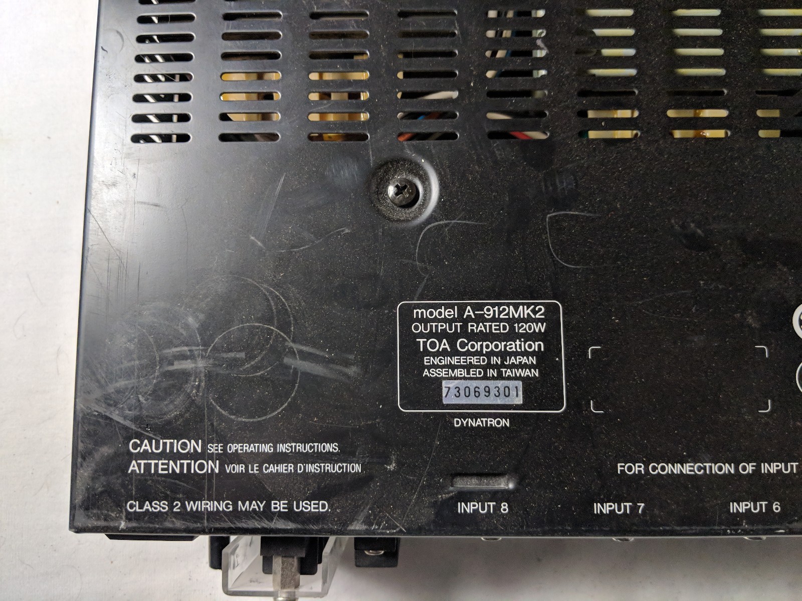 TOA 900 Series II 120W Power Amplifier A-912MK2 For Repair