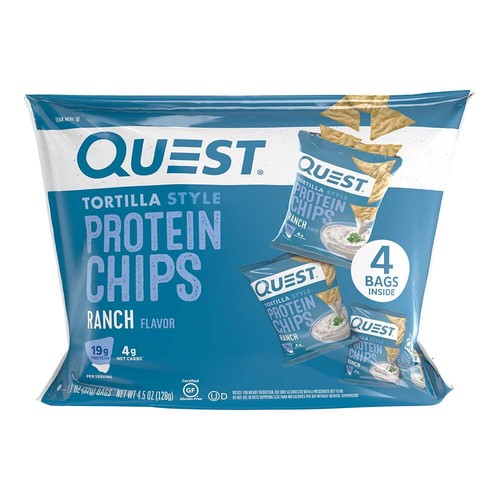 Quest Tortilla Style Protein Chips, Ranch, Baked, Gluten Free, 4 Count ...