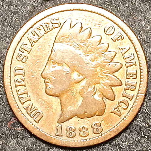 1888 NATIVE AMERICAN INDIAN HEAD PENNY FULL DATE 136 YEAR OLD NO ...