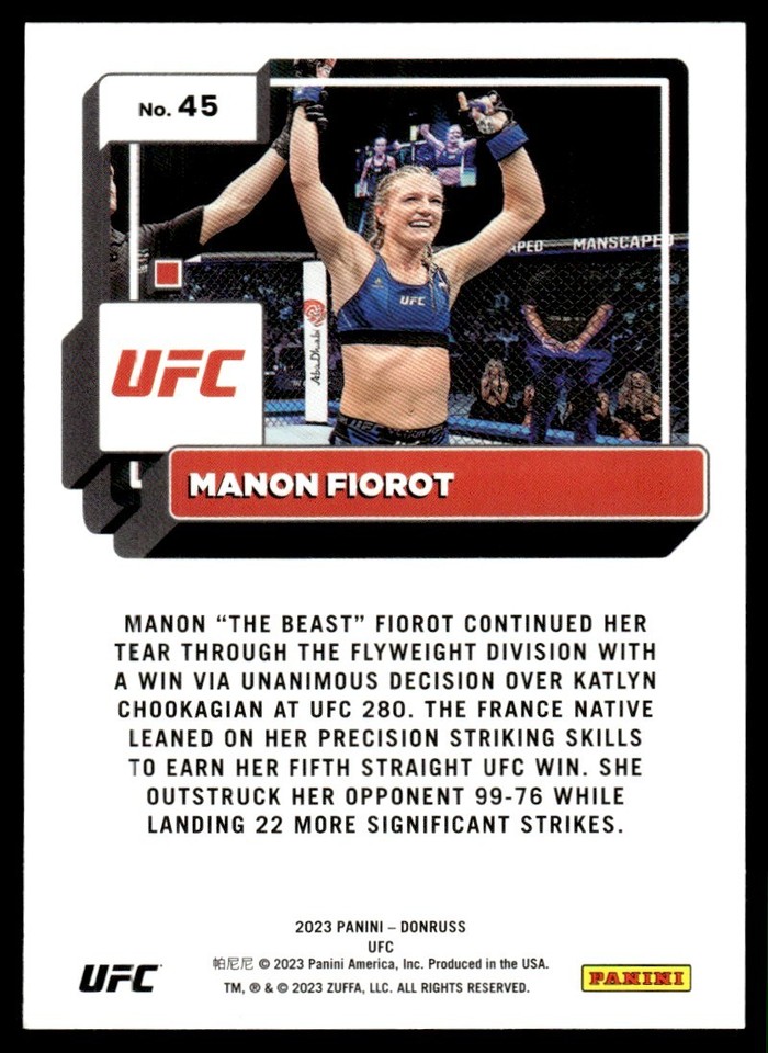 2023 Donruss UFC Manon Fiorot #45 23589 | eBay