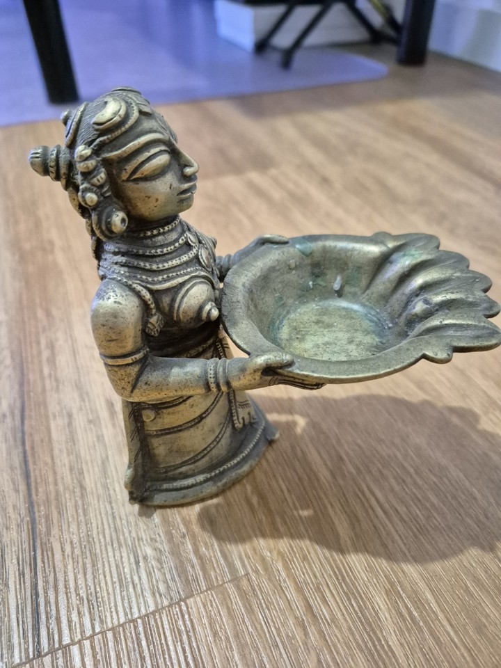 Antique Hindu Bronze Statue / Oil Lamp | eBay Australia