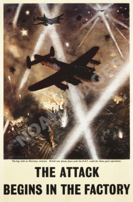 The Attack Begins in Factory vintage WW2 poster repro 12x18 | eBay