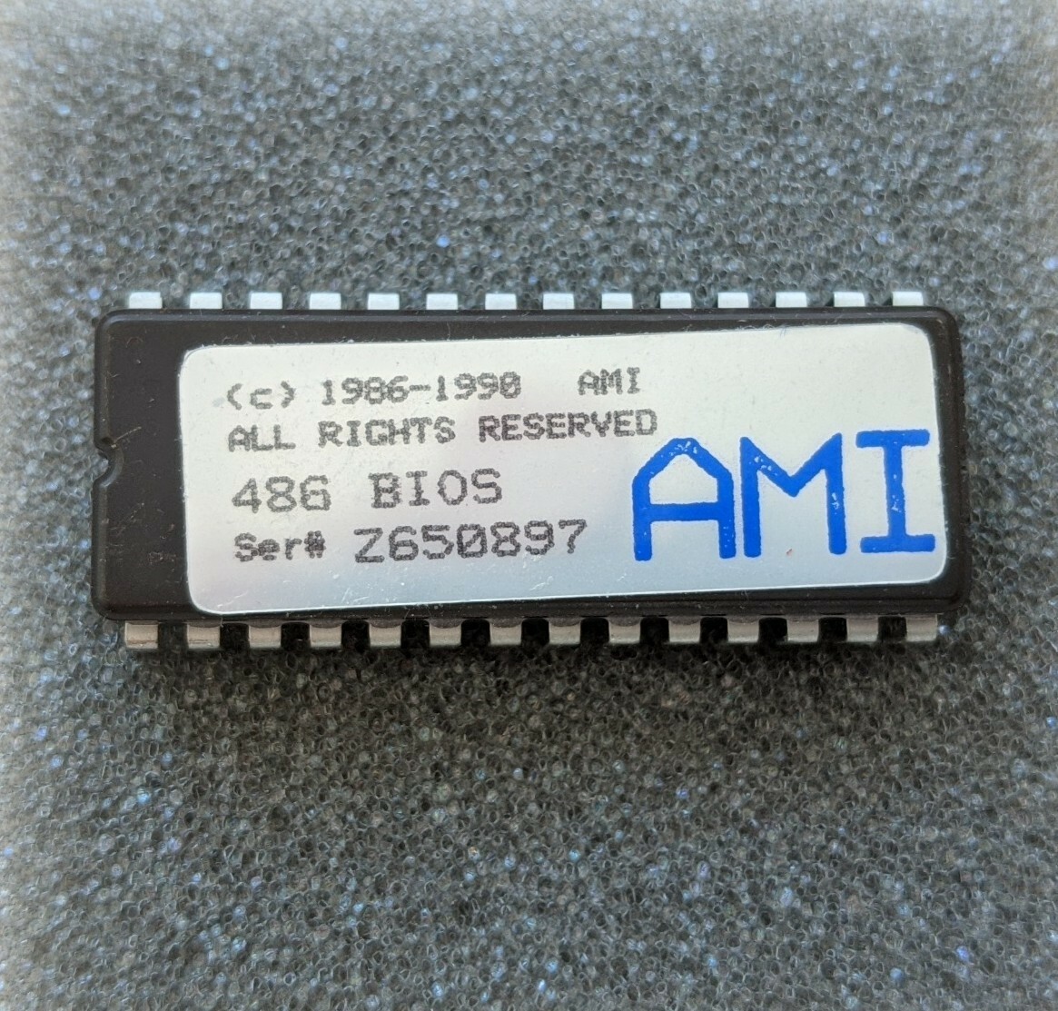 Vtg AMI 486 MOTHERBOARD BIOS CHIP -- © 1986-1990 Copyright Vintage Old ...