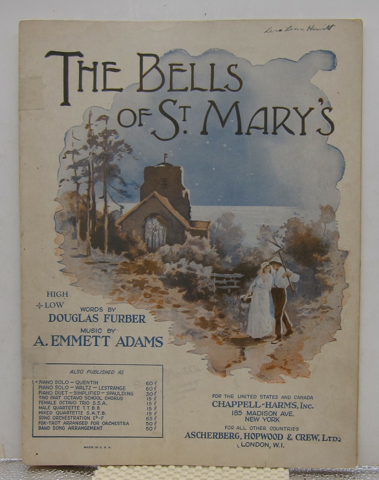 The Bells of St Mary's - Douglas Furber & A Emmett Adams - Sheet Music ...