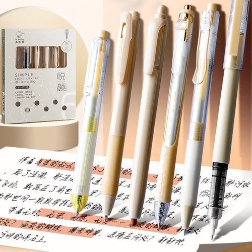 6PCS/Set Stationery Set Ballpoint Pen 0.5mm Black Ink Neutral Pen ...