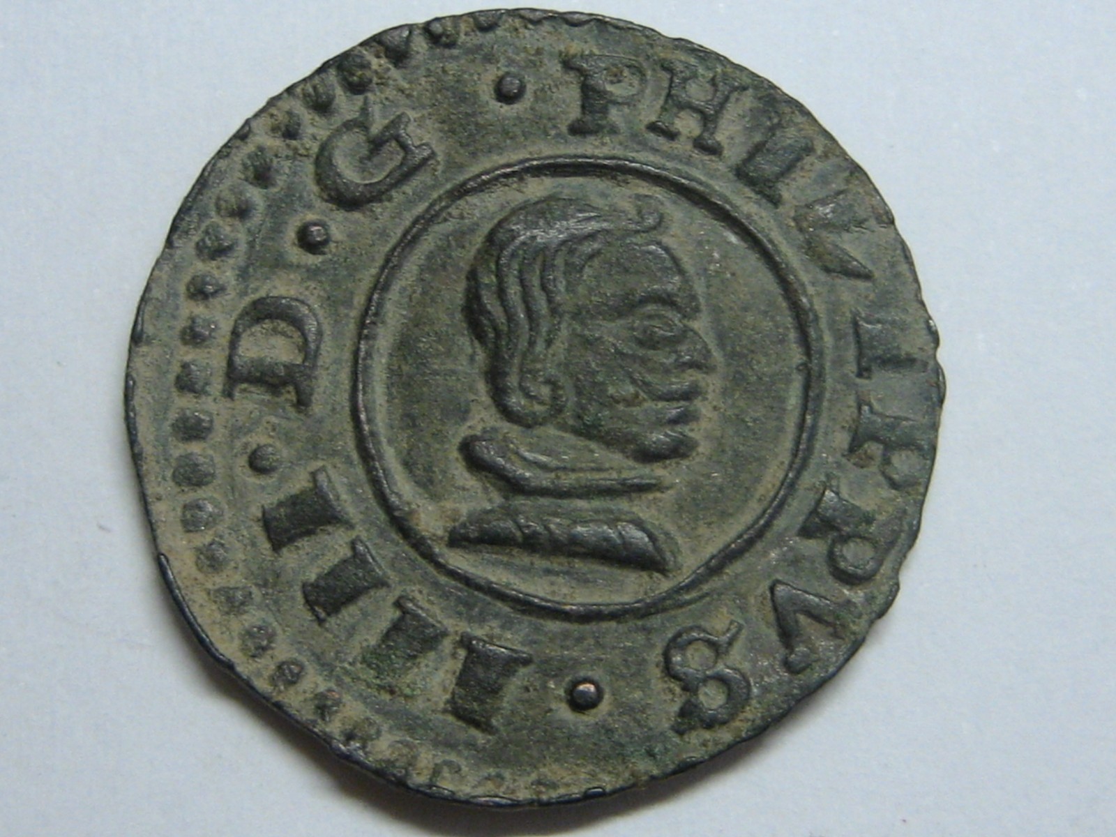 1661 SEVILLA 8 MARAVEDIS PHILIP IV ASSAYER R SPANISH COLONIAL COPPER ...