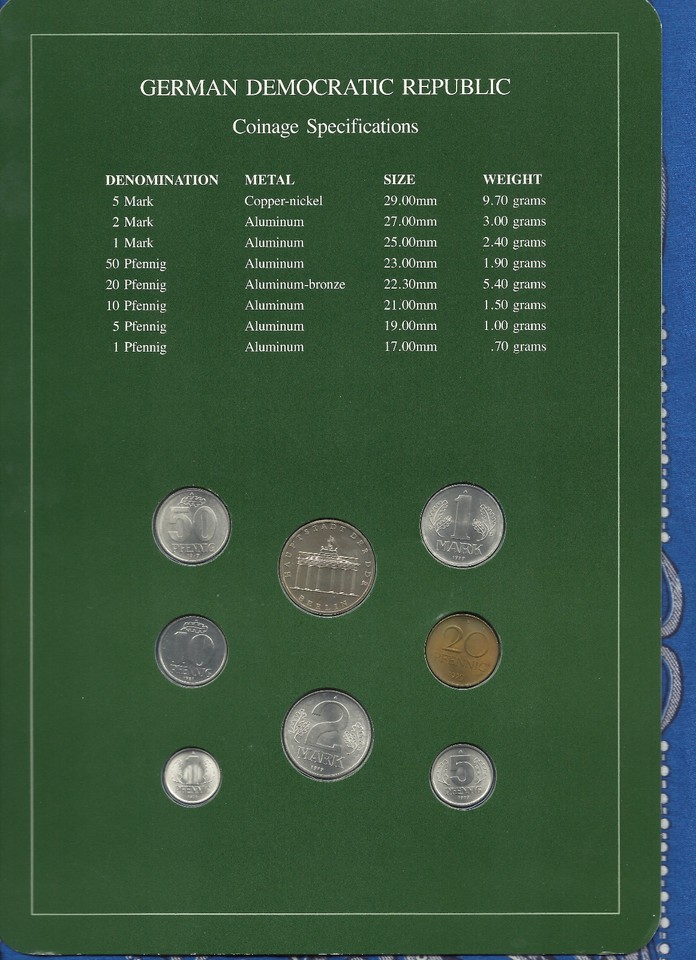 Coin sets of all nation East Germany GDR All 1979 UNC 5 Pf 1981 5 Mark ...