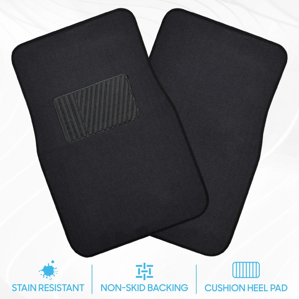 Car Carpet Floor Mats 4 Piece Vinyl Heel Pad Rug for Sedan & SUV Car ...