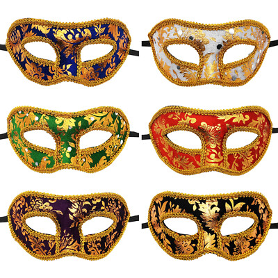 6Pcs Men's Venetian Masquerade Ball Eye Mask Mardi Gras Custume Party ...