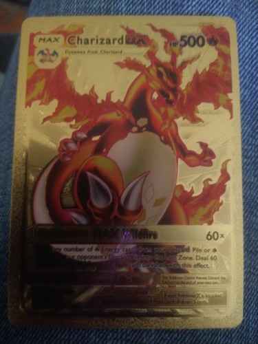 2020 Pokémon MAX Charizard OX HP500 Gold Foil, Card 52/100🔥 fan art ...