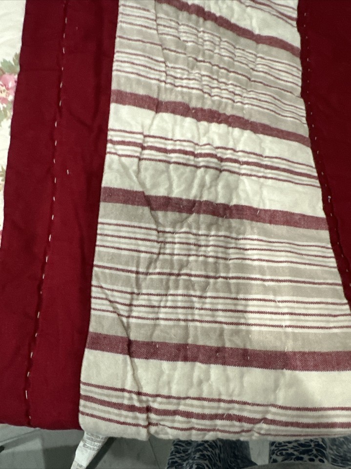 ARMOIRE KING SIZE HANDCRAFTED QUILT REVERSIBLE SOLID CREAM ST. REMY ...