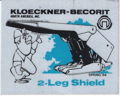 Kloeckner-Becorit 2-Leg Shield Vintage Unused Mining Hard Hat Decal ...