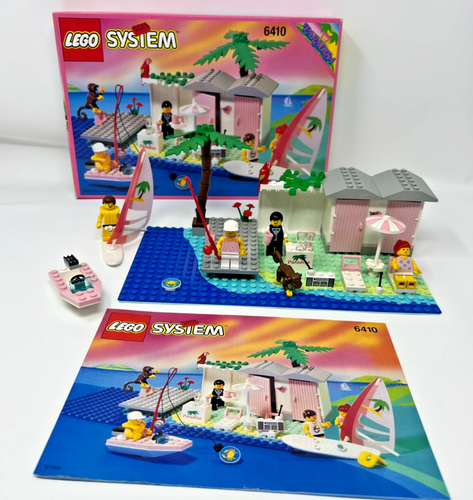 1994 LEGO 6410 CABANA BEACH PARADISA 98% COMPLETE w BOX MANUAL MINIFIGS ...