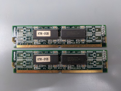 (2) Kingston 4MB FPM SIMMs, 72-pin RAM Memory Sticks (8MB Total) KTM ...