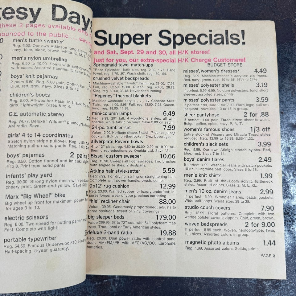 VTG 1972 Hochschild Kohn's Department Store Sales Catalog - Baltimore ...