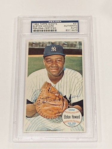Elston Howard 1964 Topps Giants PSA/DNA Signed Autograph Card Auto ...