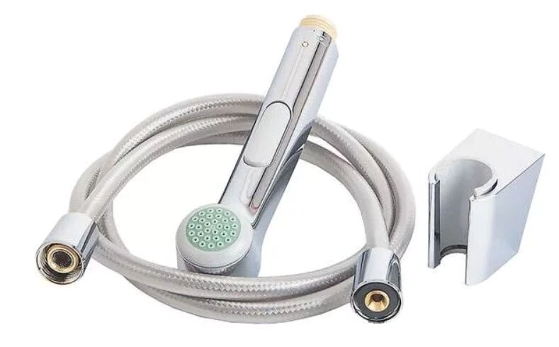 DOUCHETTE HYGIENIQUE A GACHETTE AVEC FLEXIBLE ET SUPPORT HANSGROHE ...