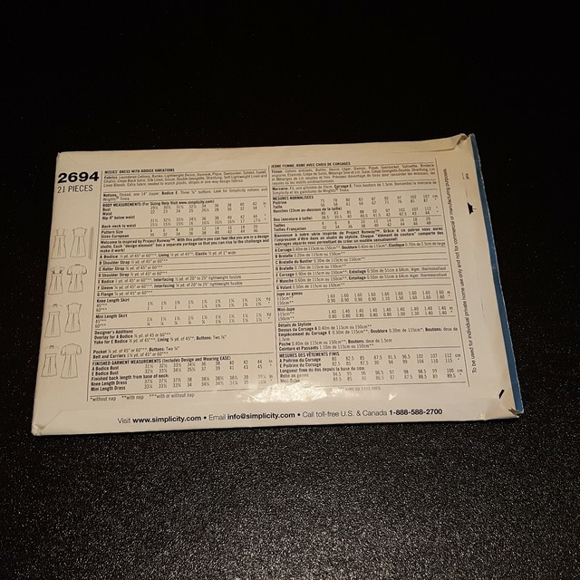 Simplicity Sewing Pattern 2694 Project Runway Dress Size D5 4 6 8 10 12 ...