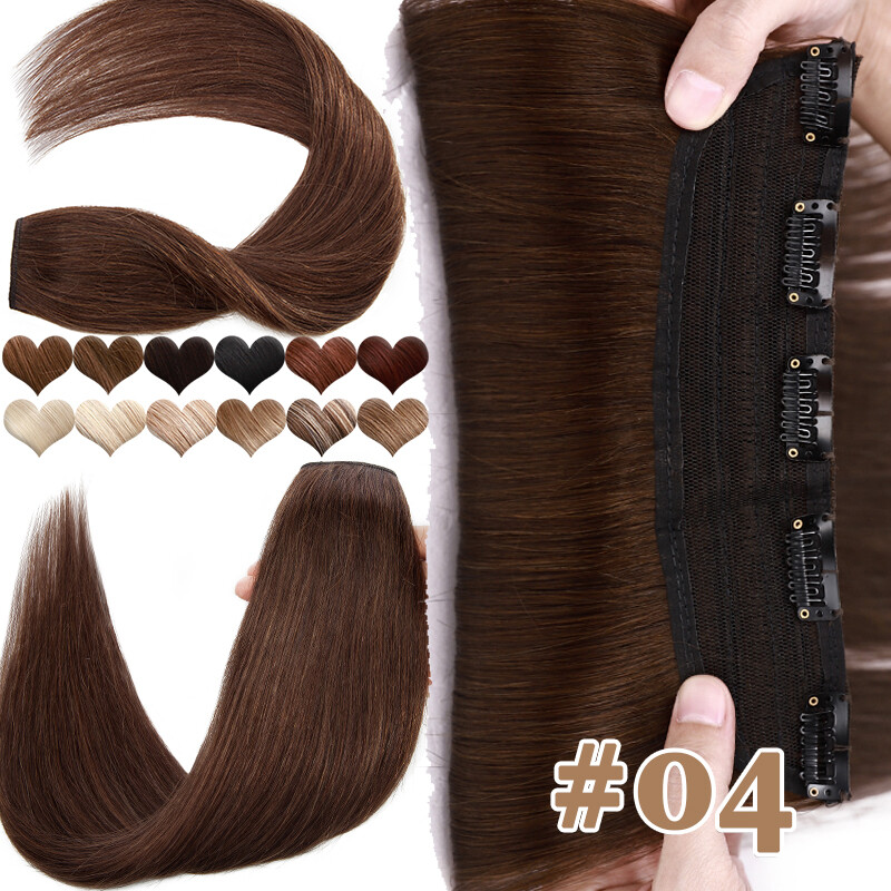HIGHLIGHT One Piece Clip in Human Hair Extensions 3/4 Full Head Remy ...
