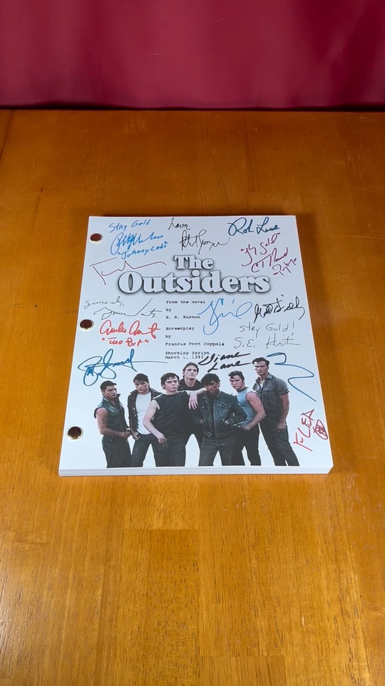 The Outsiders Movie Script Signed- Autograph Reprints- Outsiders Movie- Ponyboy | eBay