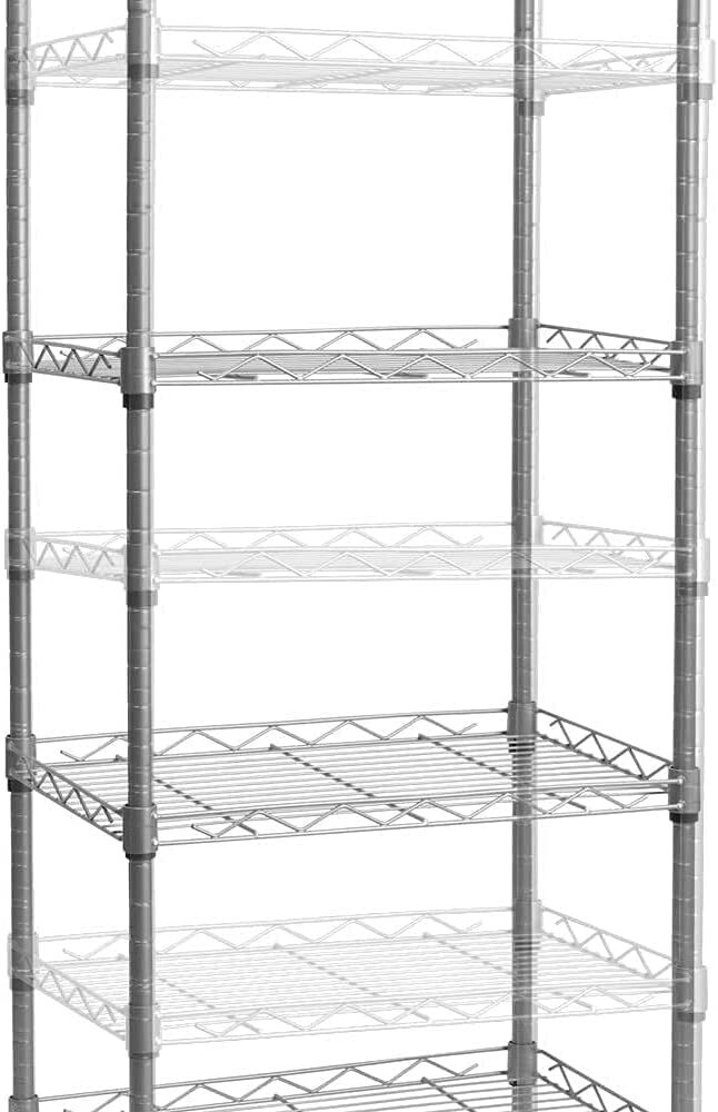 4 Tier Wire Shelving Rack Shelf Adjustable Unit Garage Kitchen Storage ...